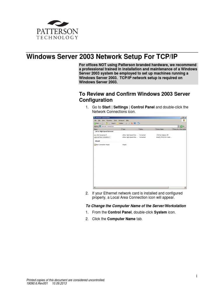 Windows Server 2003 Network Setup | PDF | Ip Address | Windows Server 2003