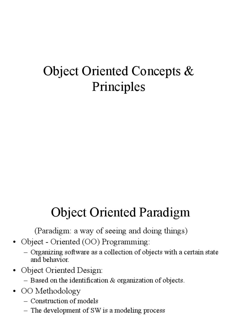 Object Oriented Concepts & Principles | PDF | Object Oriented ...