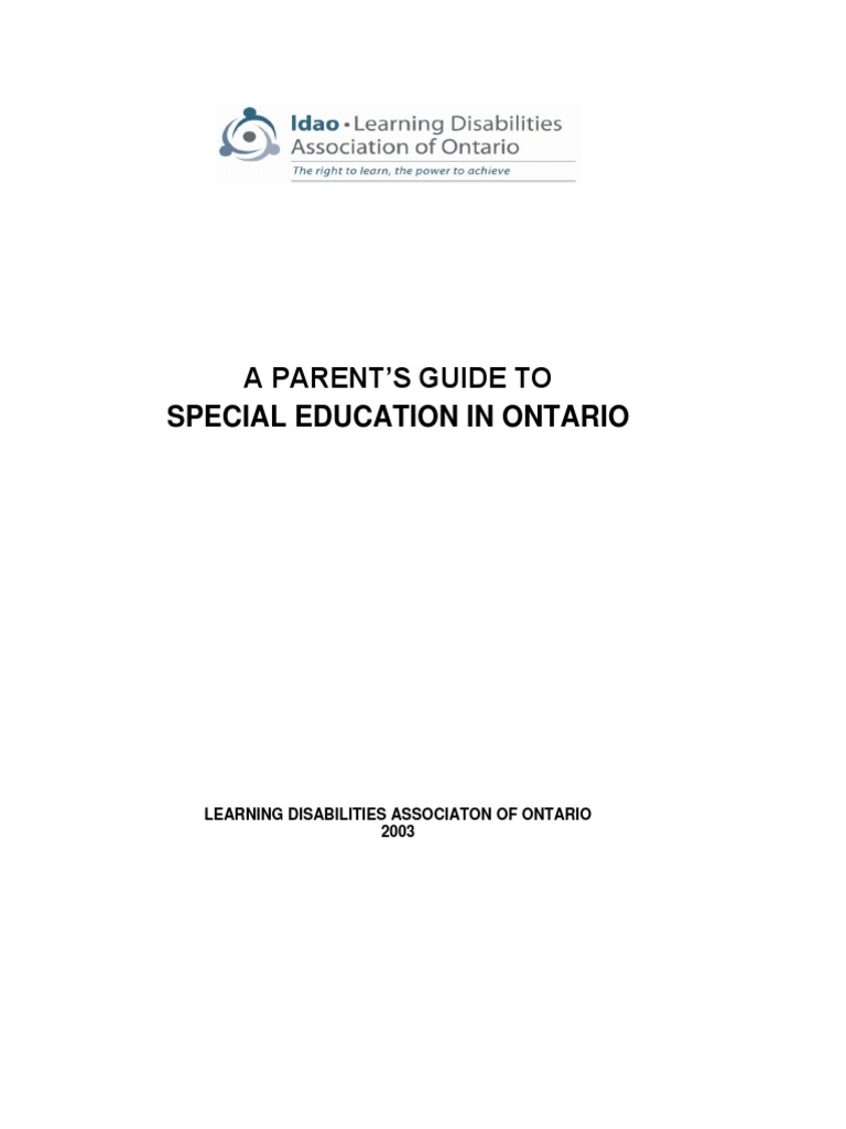 A Parents Guide To Special Education | PDF | Individualized Education ...