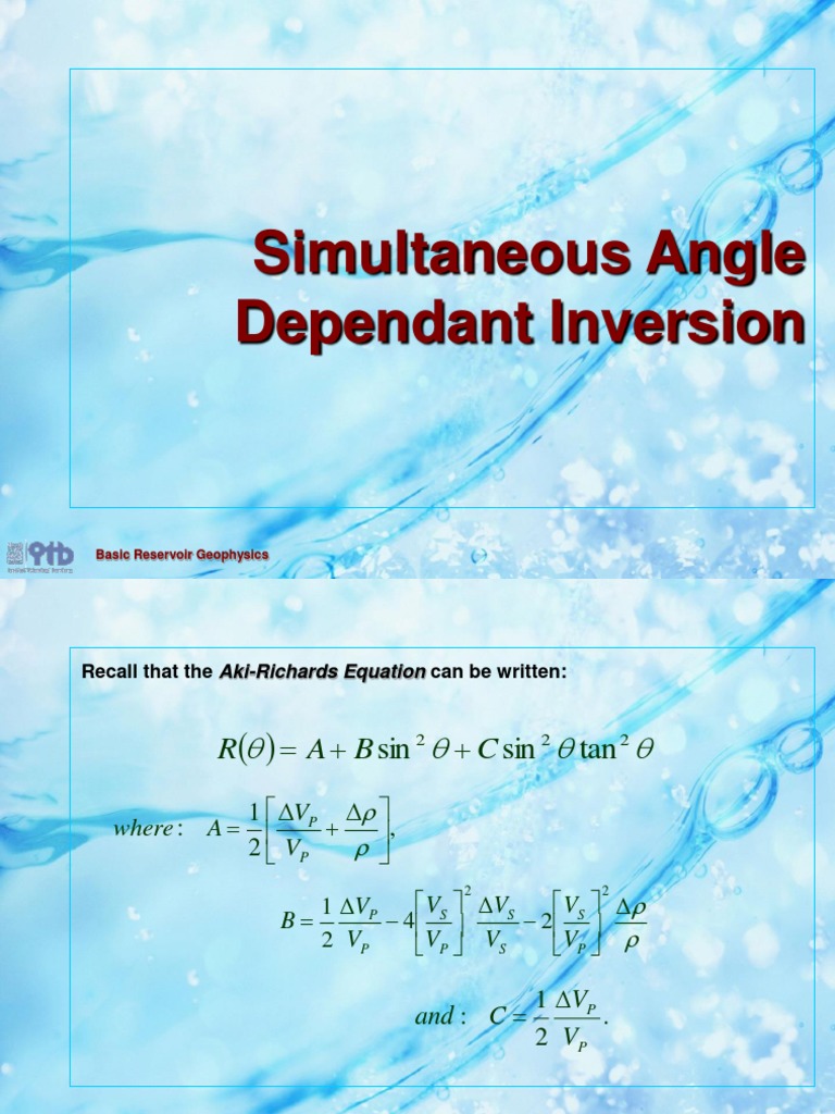 6 BRES Geoph Simultaneous Inversion | PDF | Geophysics | Applied And ...