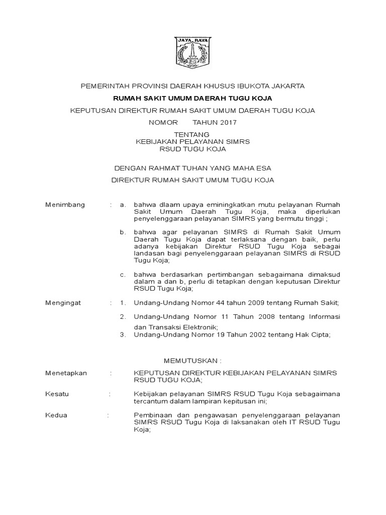 SK Simrs | PDF | Teknologi & Rekayasa