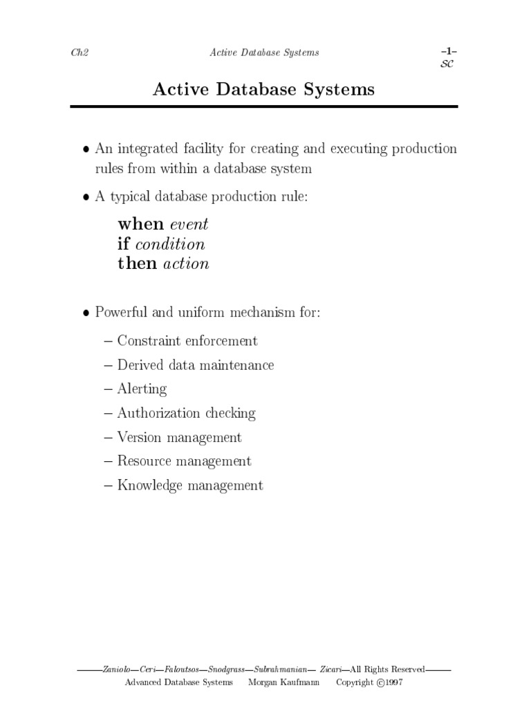 Active Database Systems Pdf Databases Computer Programming 8786