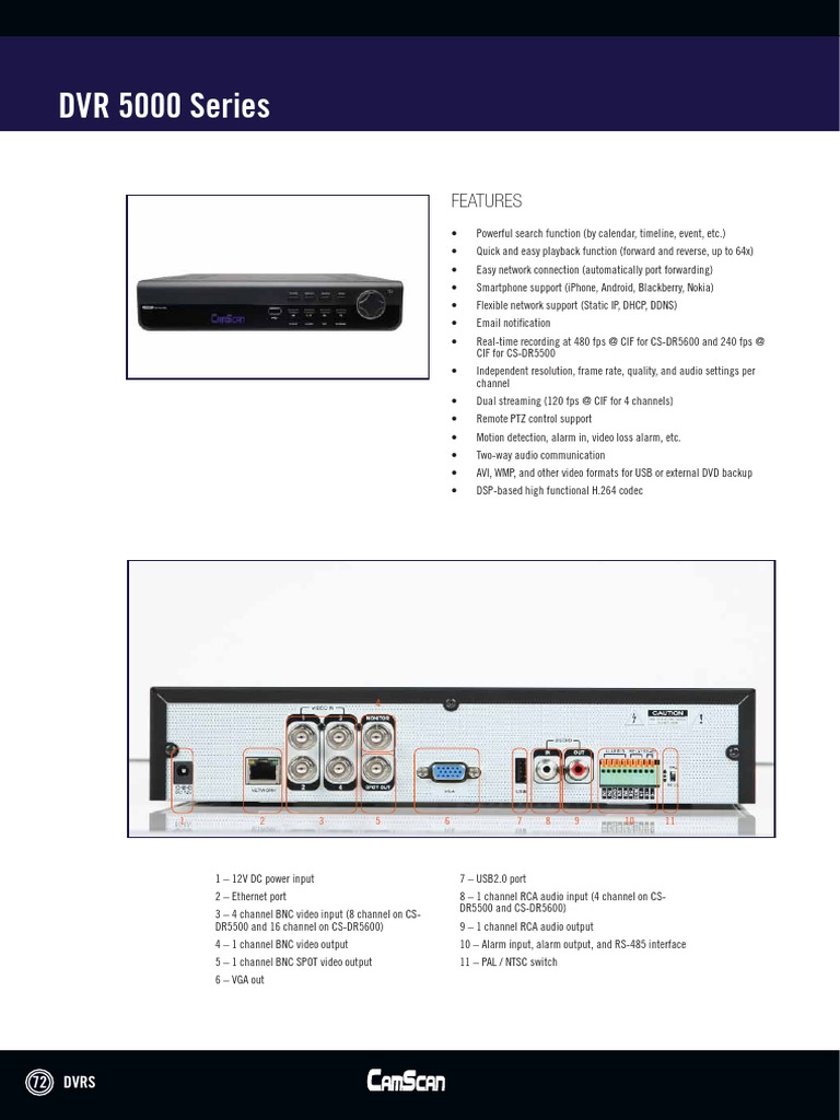 DVR 5000 Series | PDF | Digital Video Recorder | Video