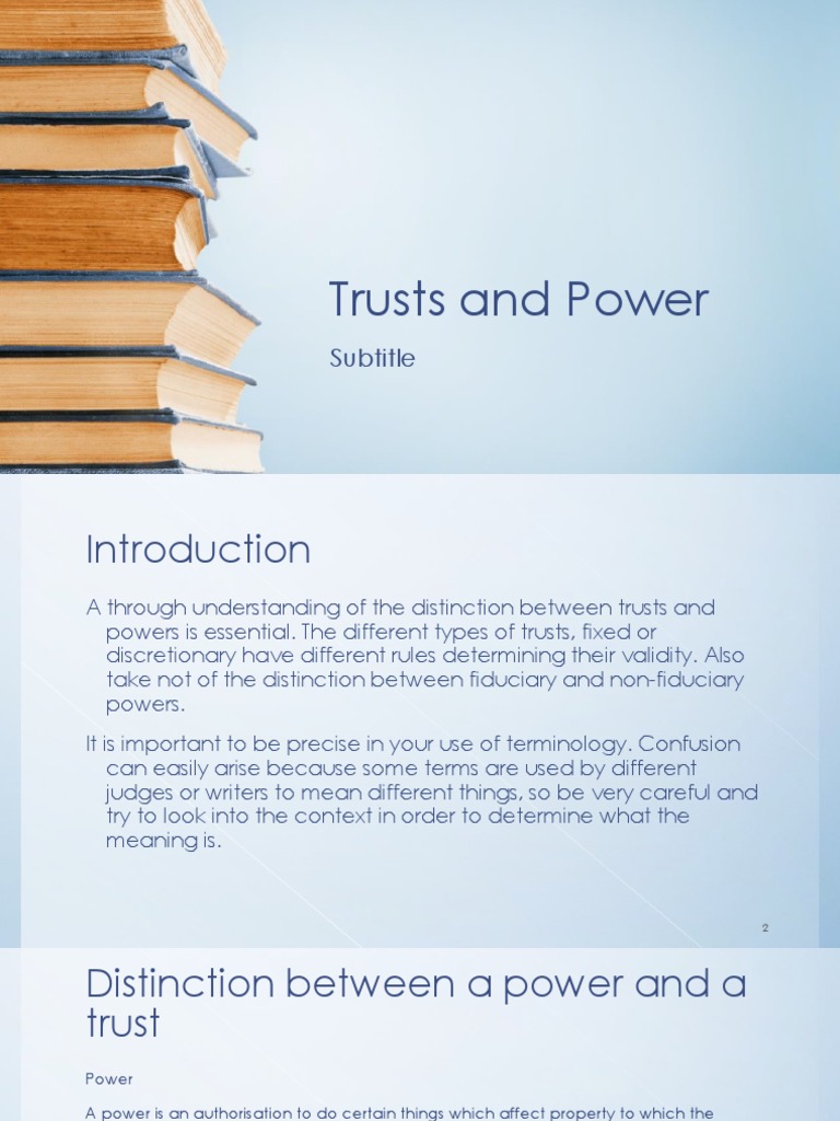 Trusts and Power | PDF | Trust Law | Fiduciary