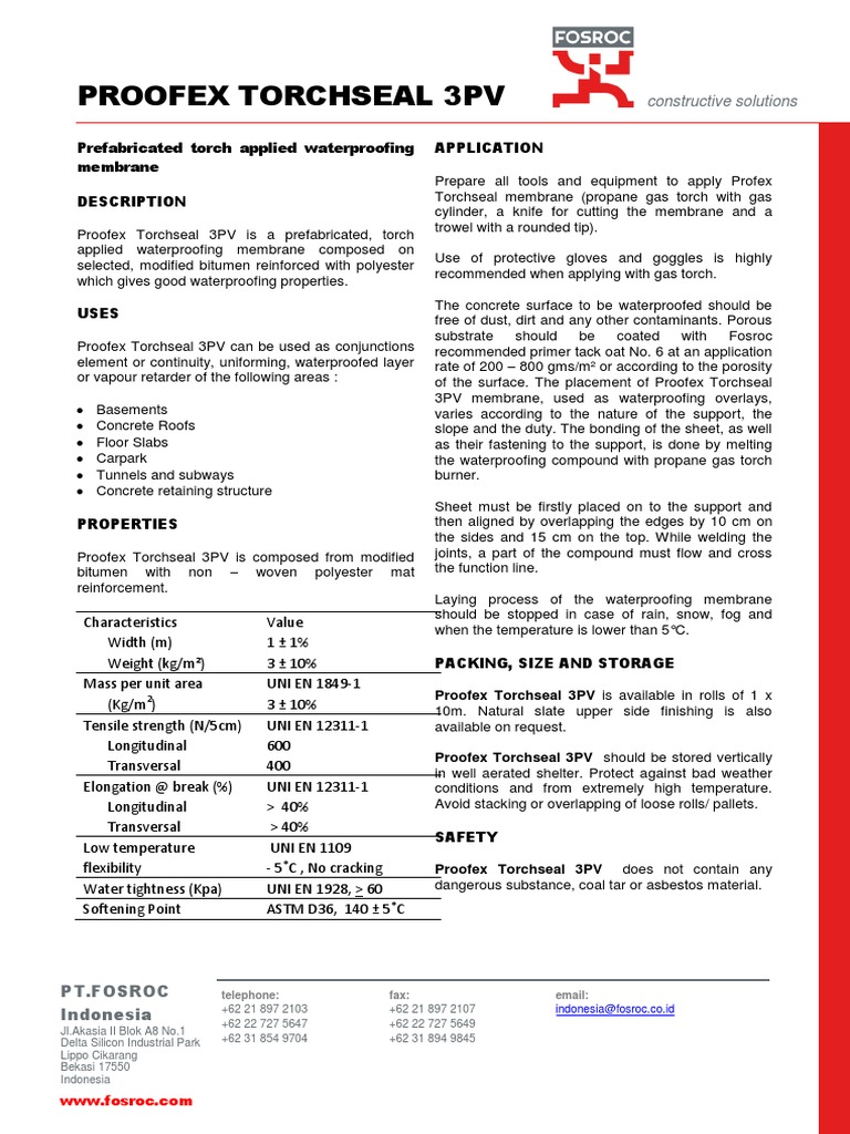 Proofex Torchseal 3PV | Concrete | Industries