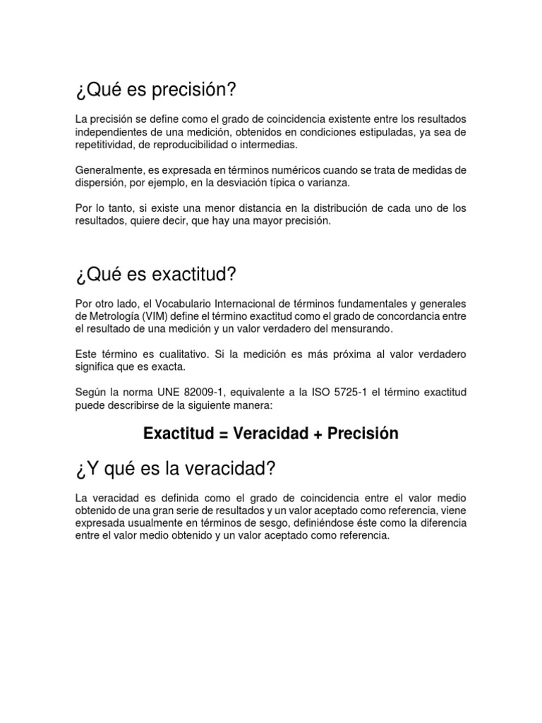 Qué Es Precisión | PDF