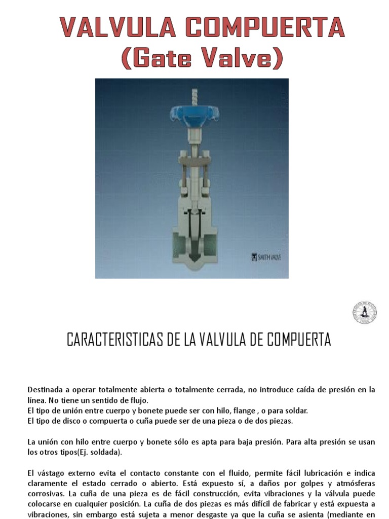 Válvula de Compuerta | PDF | Ingeniería mecánica | Materiales
