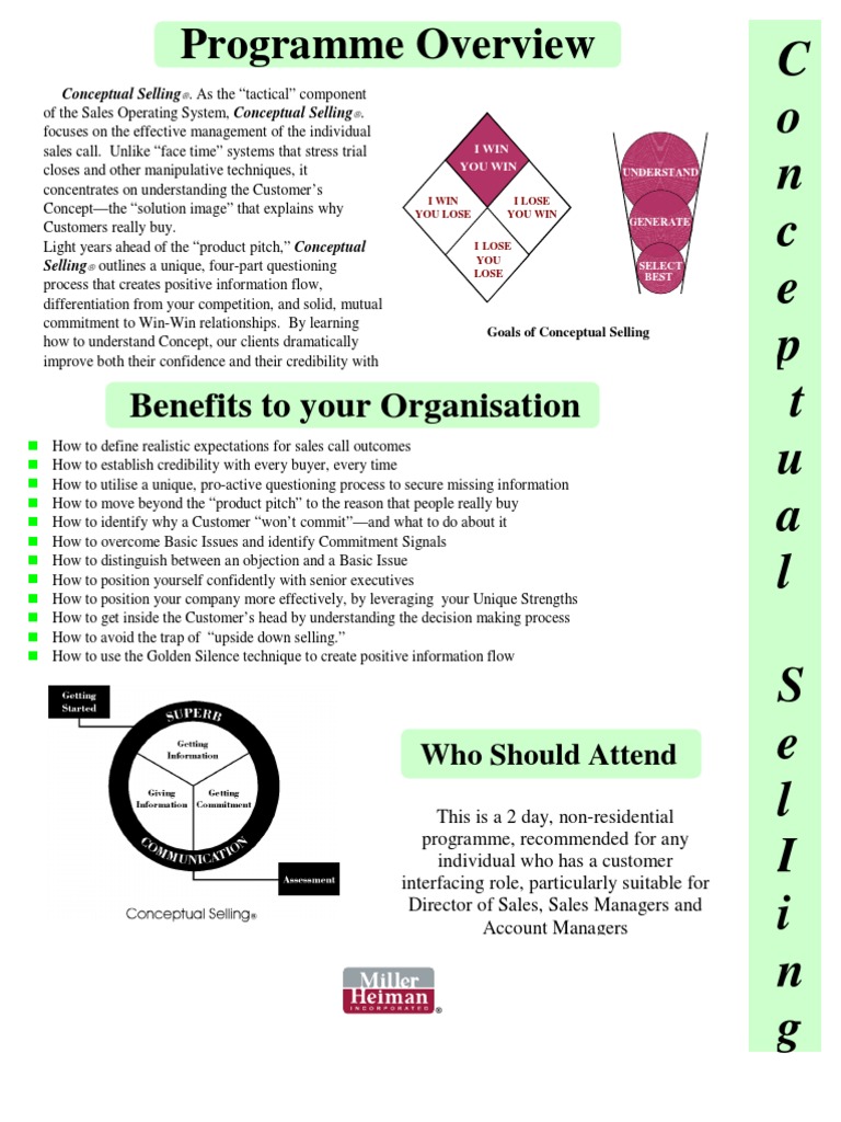 Conceptual Selling Overview | PDF | Sales | Information