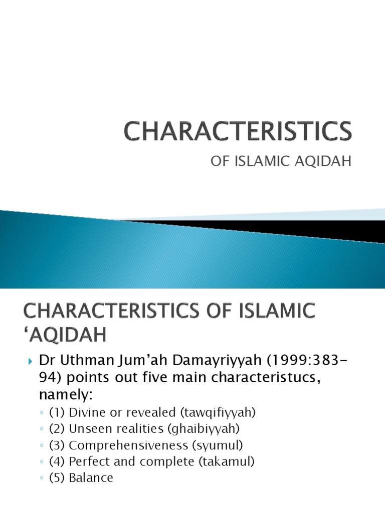 Characteristics of Islamic 'Aqidah | PDF | Tawhid | God In Islam