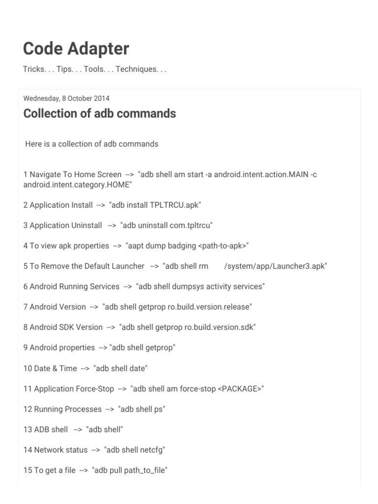 ADB Code Adapter | PDF | Android (Operating System) | Computing Platforms