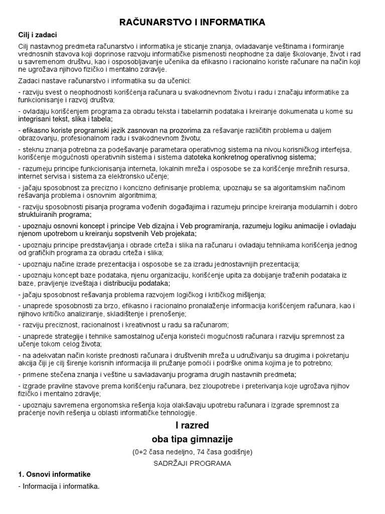 Računarstvo i Informatika