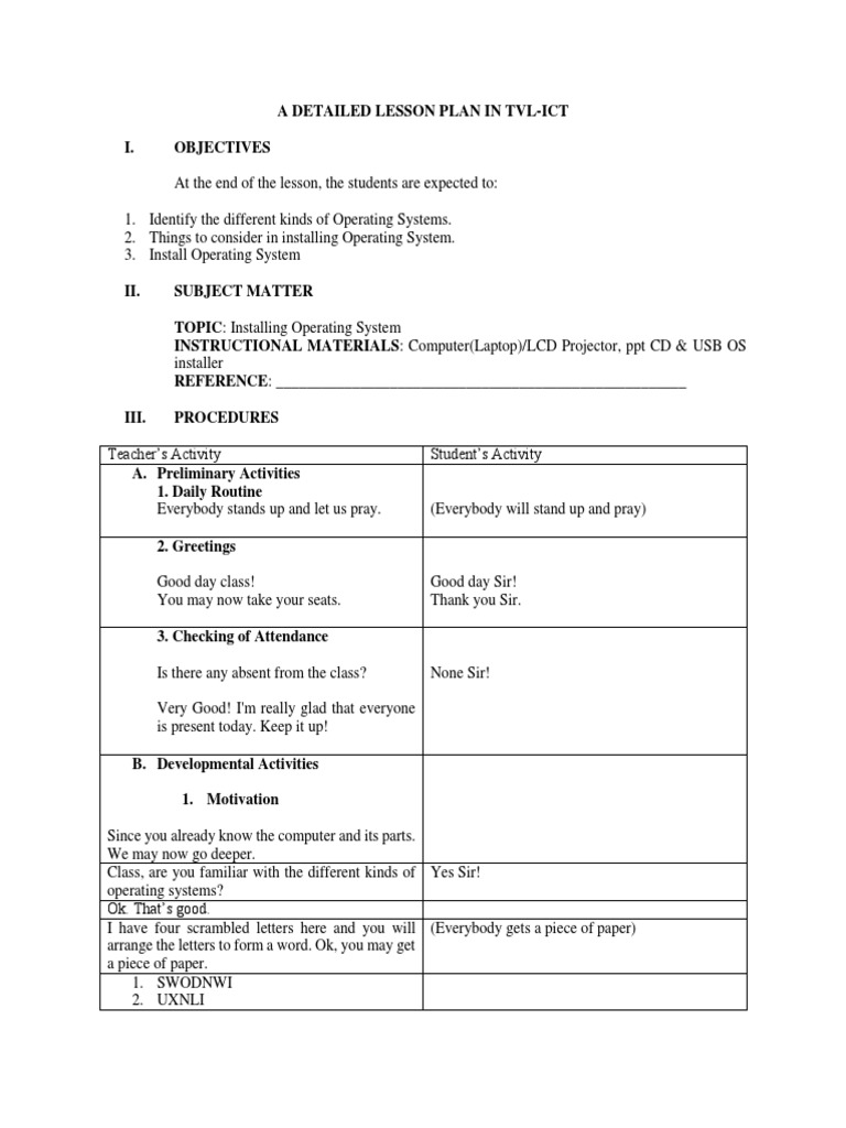 A Detailed Lesson Plan in ICT | PDF | Bios | Booting