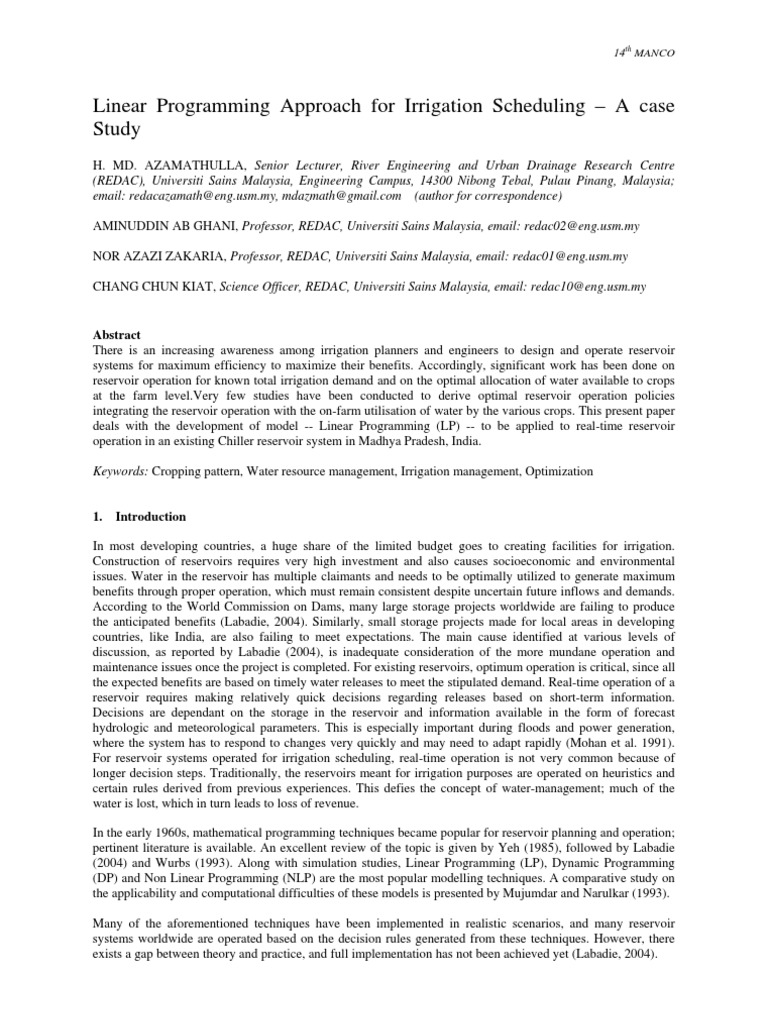 Linear Programming Case Study | Evapotranspiration | Mathematical Optimization