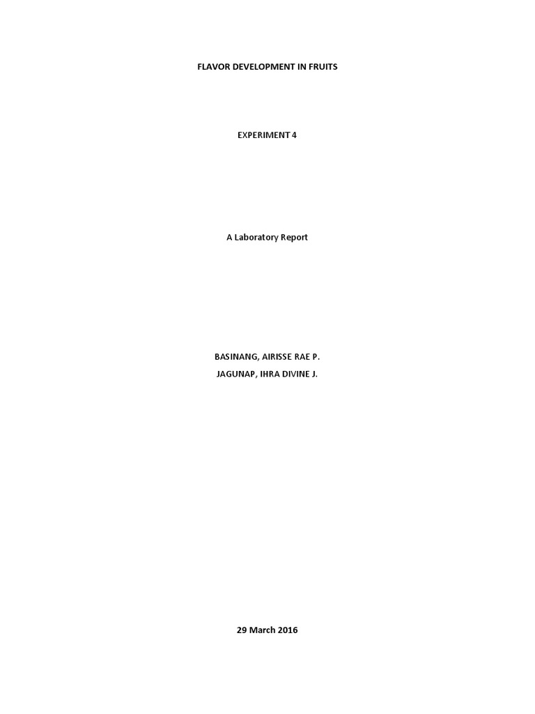 Flavor Enhancement in Fruits Experiment | PDF | Phenolic Content In ...