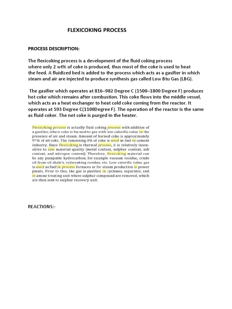 Flexicoking Process | PDF | Zeolite | Natural Gas
