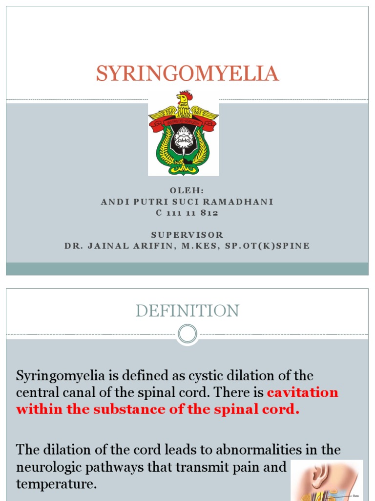 SYRINGOMYELIA | PDF | Nervous System | Neurological Disorders