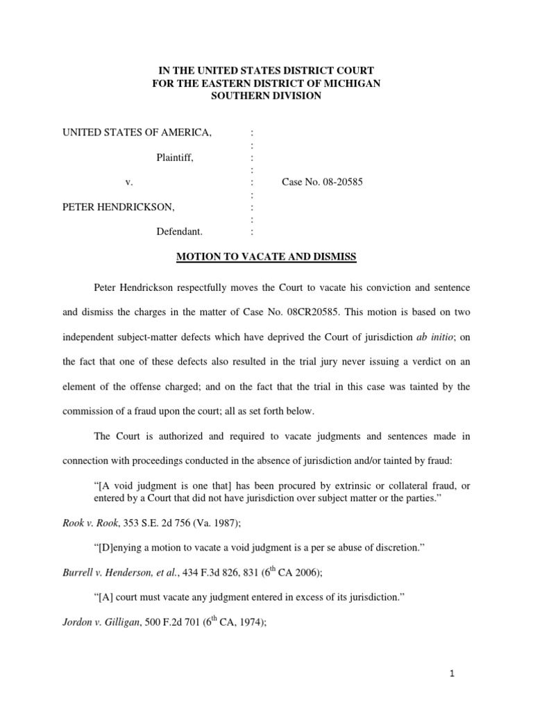 Post Motion To Vacate Conviction | PDF | Indictment | Res Judicata