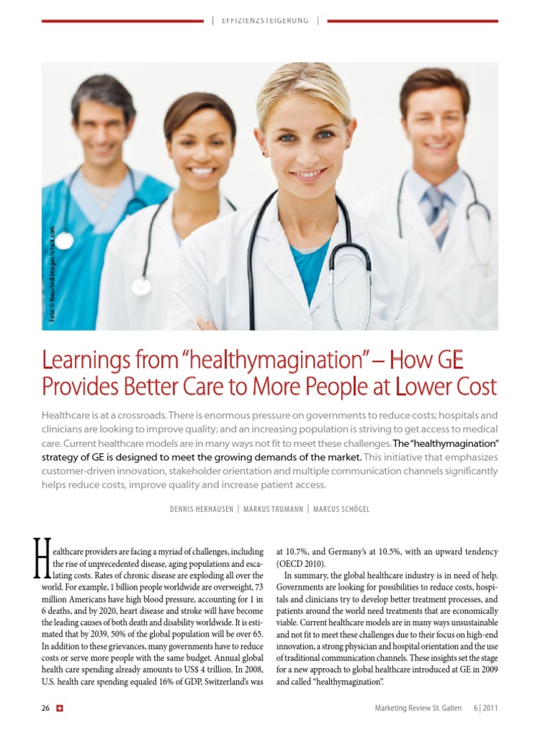 Learnings From "Healthymagination" PDF | PDF | Health Care | Innovation