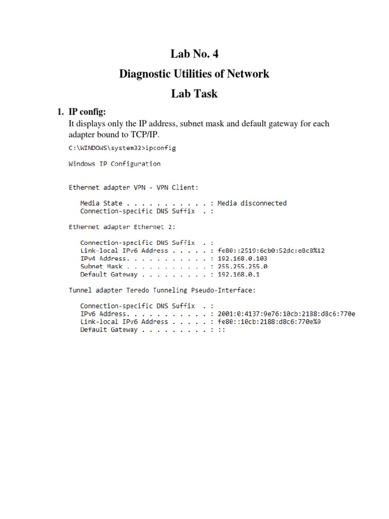 Network Diagnostic Utilities Overview | PDF