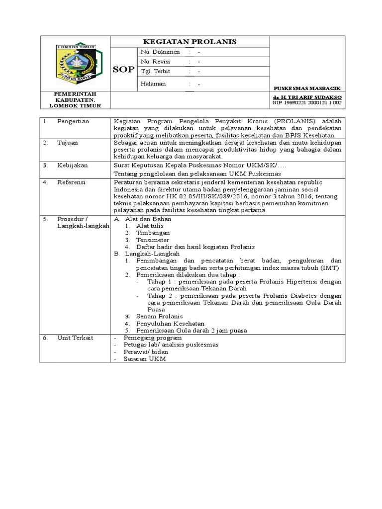 Sop Prolanis | PDF