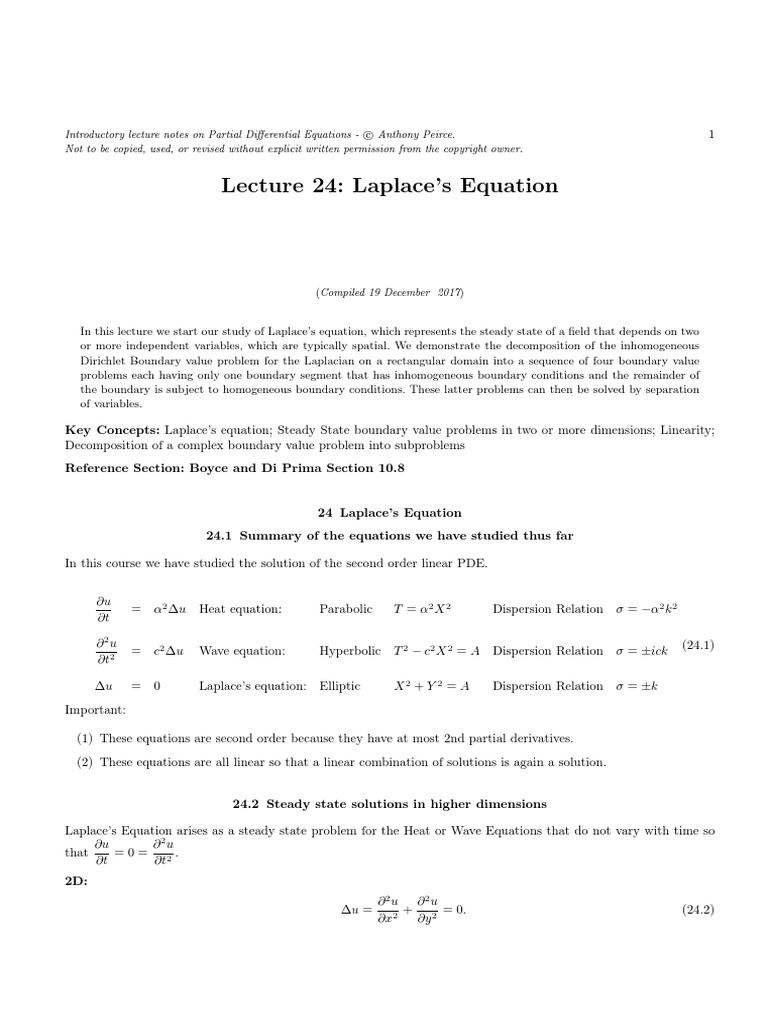 Laplace PDF | PDF | Boundary Value Problem | Wave Equation