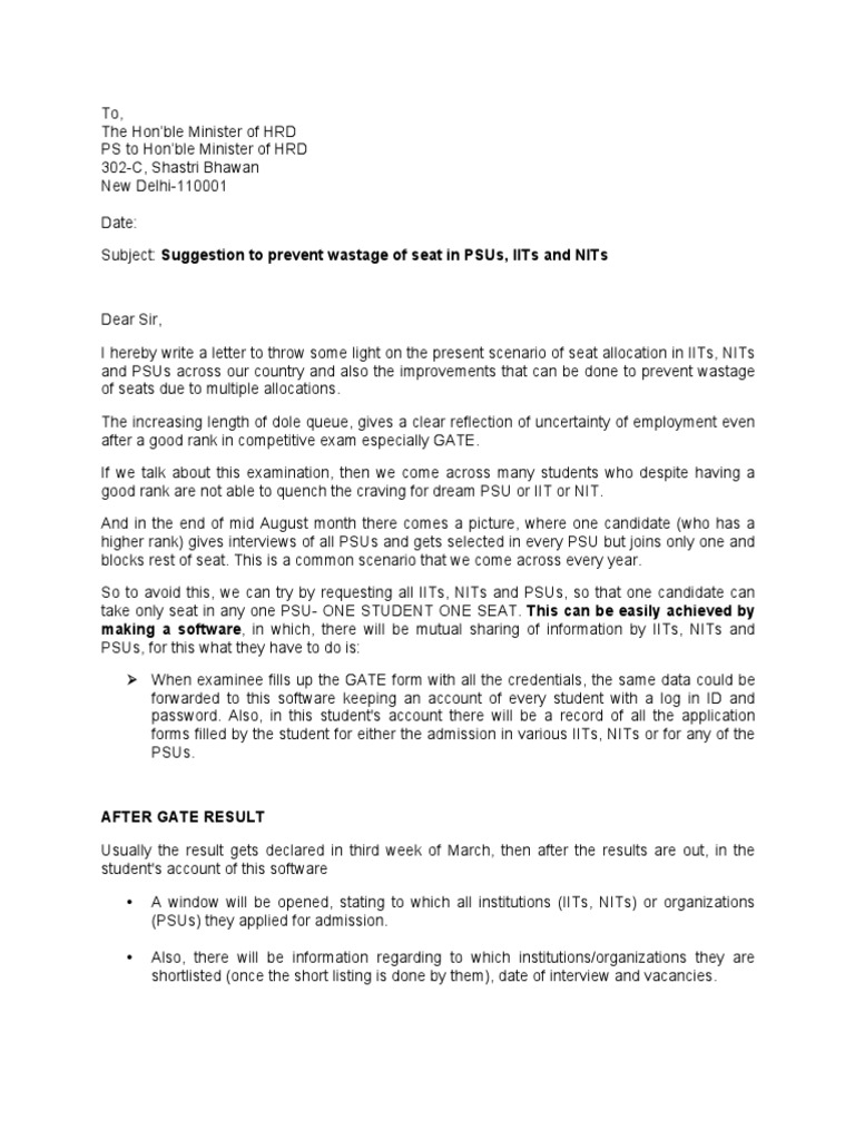 MHRD Letter | PDF | Computing | Business