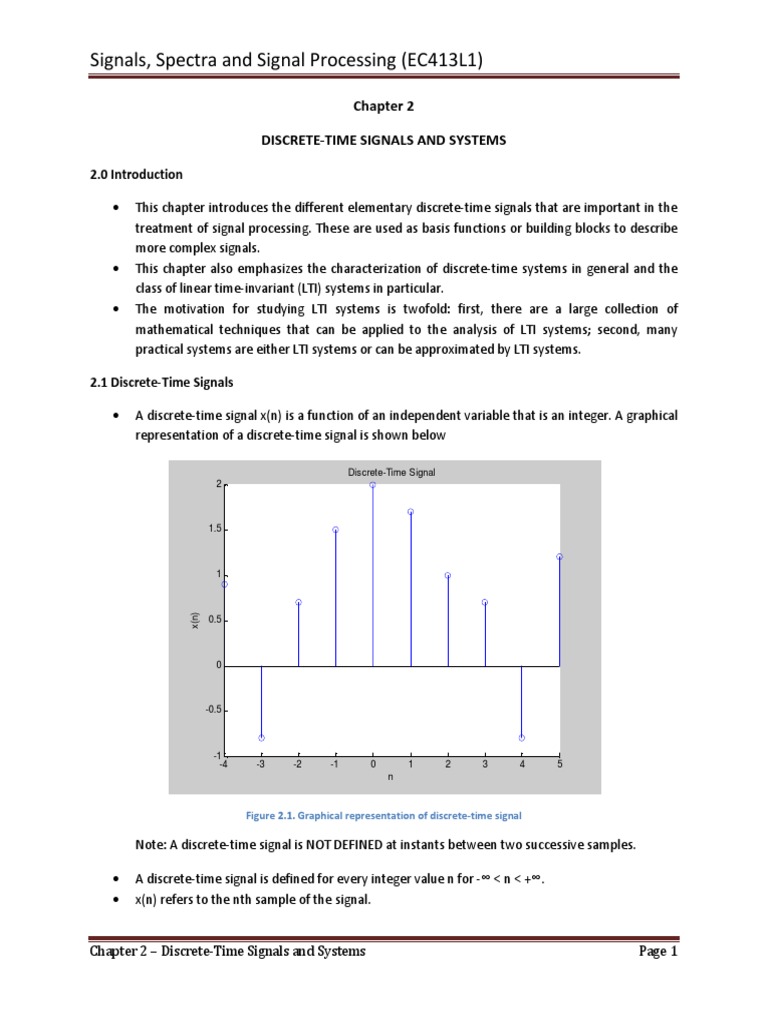 DSP Lectures v2 (Chapter2) PDF | PDF | Convolution | Signal Processing