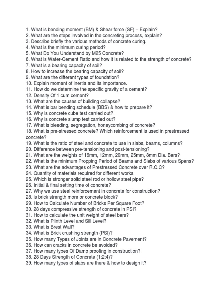 75 Civil Engineering Questions & Answers | PDF | Beam (Structure ...