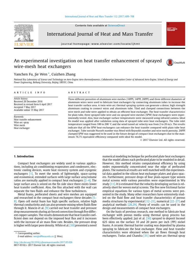 Journal | Heat Transfer | Heat Exchanger