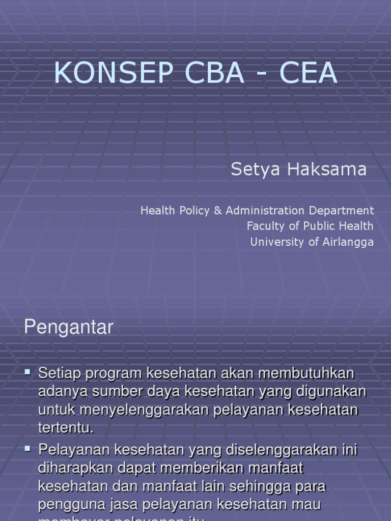 Analisis CBA dan CEA dalam Kesehatan | PDF