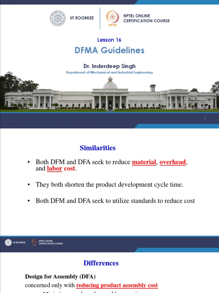 DFMA Guidelines | PDF | Production And Manufacturing | Engineering
