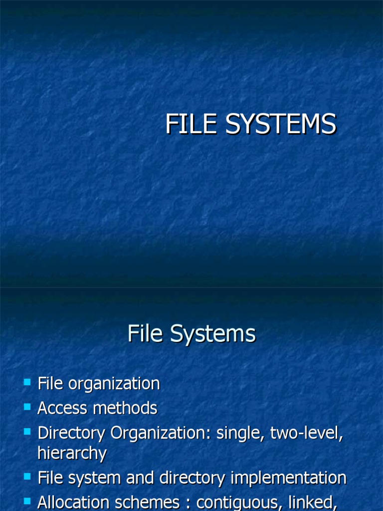 File Systems | PDF | File System | Filename