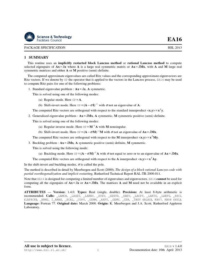 Ea16 Fortran | PDF | Matrix (Mathematics) | Parameter (Computer Programming)
