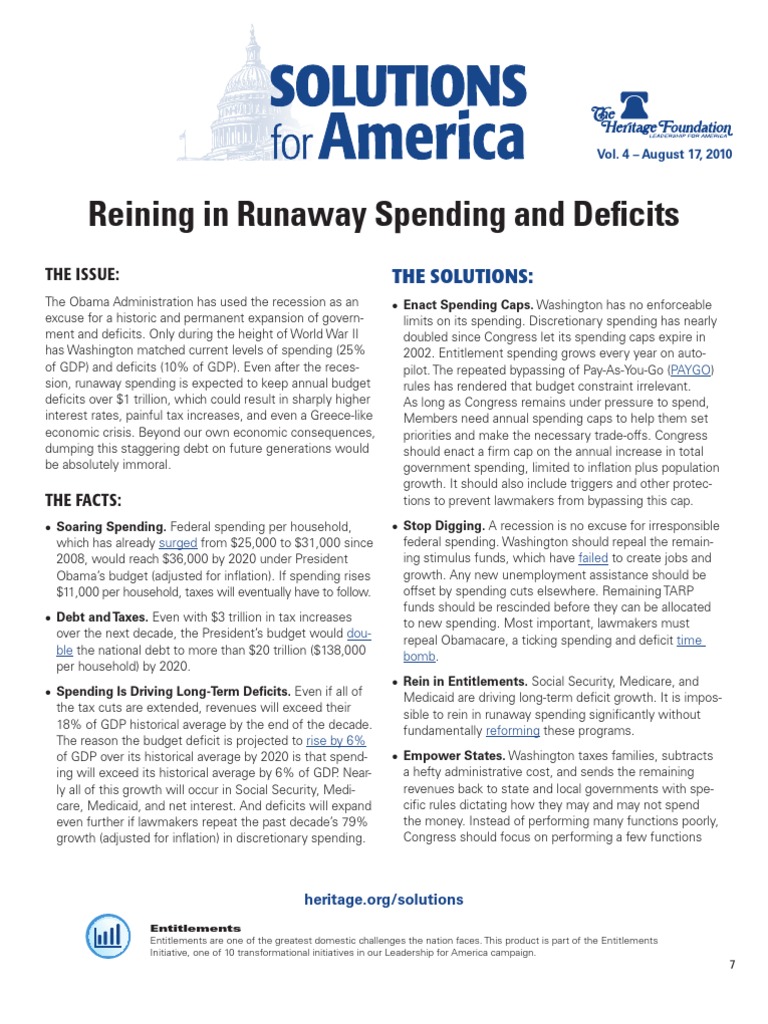 Reining In Runaway Spending And Deficits PDF Paygo Government