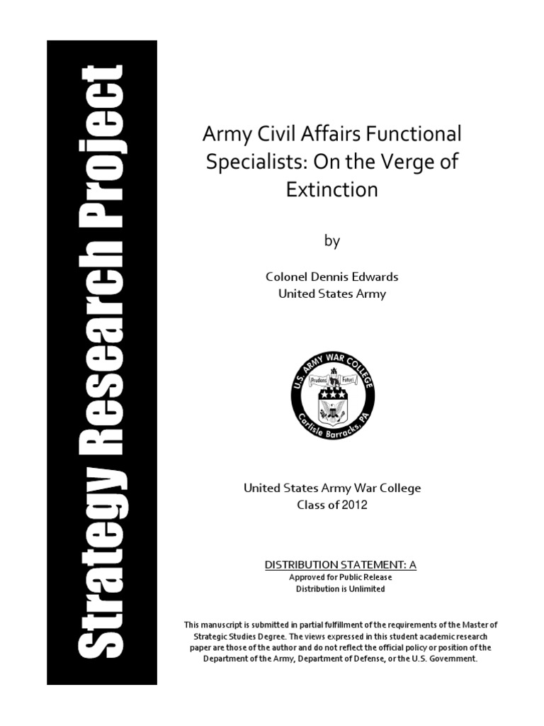 Army Civil Affairs Functional Areas | PDF | United States Army Reserve ...