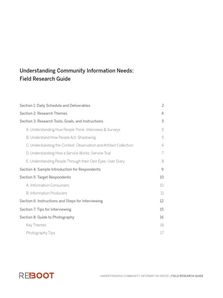 Understanding Community Information Needs Research | PDF | Field ...