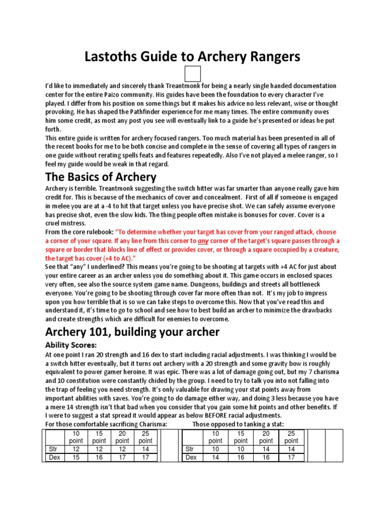 Lastoths Guide To Archery Rangers | PDF | Archery | Orc (Middle Earth)