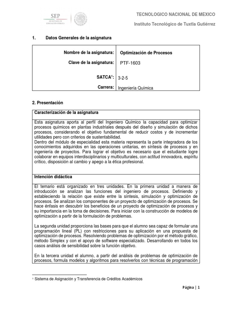 Optimizacion de Procesos | PDF | Optimización Matemática | Ingeniería ...