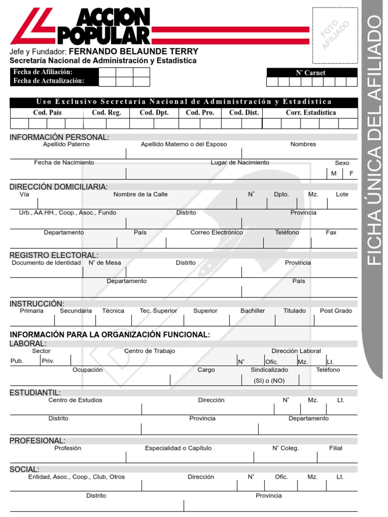 ficha de afiliacion AP.pdf | Gobierno | Política