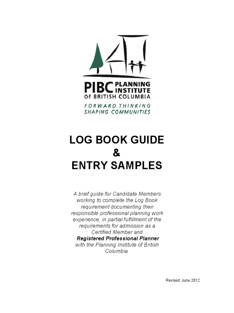PIBC LogBook Guide&Samples Jun2012 | PDF | Survey Methodology ...