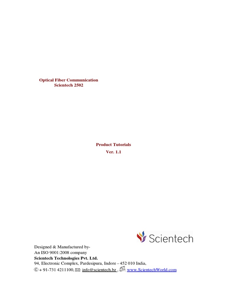 Scientech 2502 | PDF | Optical Fiber | Refraction