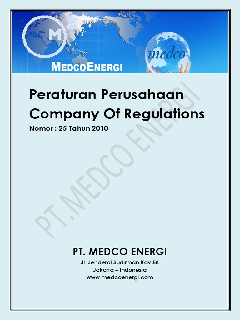 Peraturan Perusahaan PT. Medco Energi | PDF