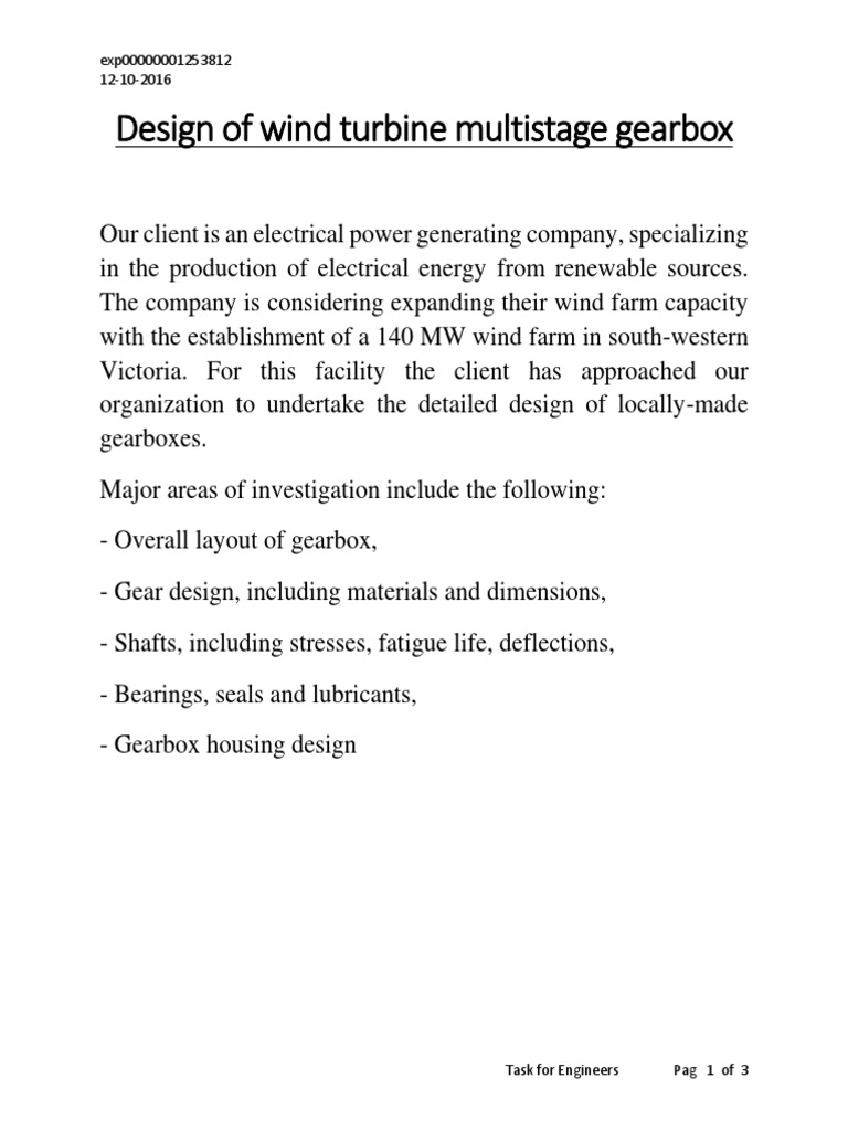 Windmill Gearbox Design | PDF