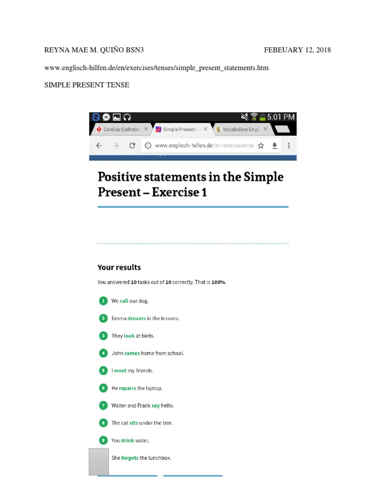 Reyna Mae M. Quiño Bsn3 FEBEUARY 12, 2018 WWW - Englisch-Hilfen - De/en/exercises/tenses/simple ...