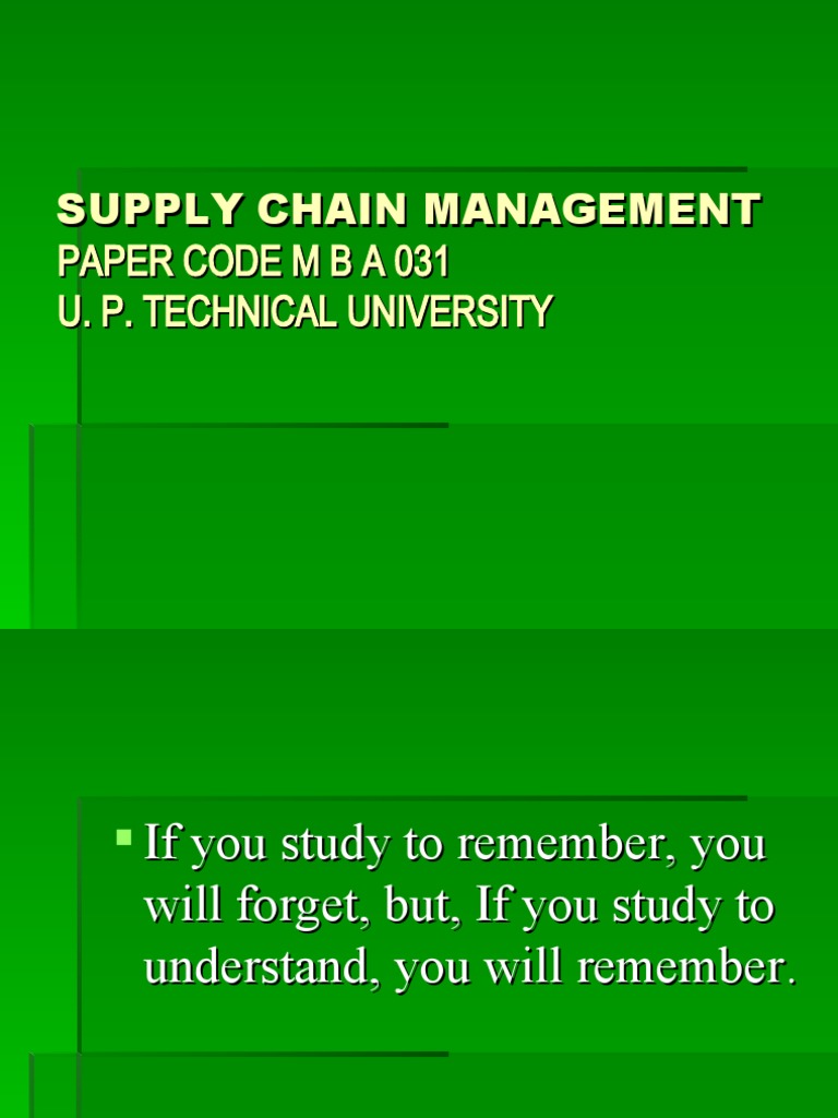 311 SCM 1 Introduction 18 | PDF | Supply Chain Management | Business ...