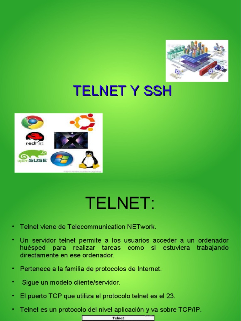 SSH Telnet | PDF | Cubierta segura | Protocolos Osi