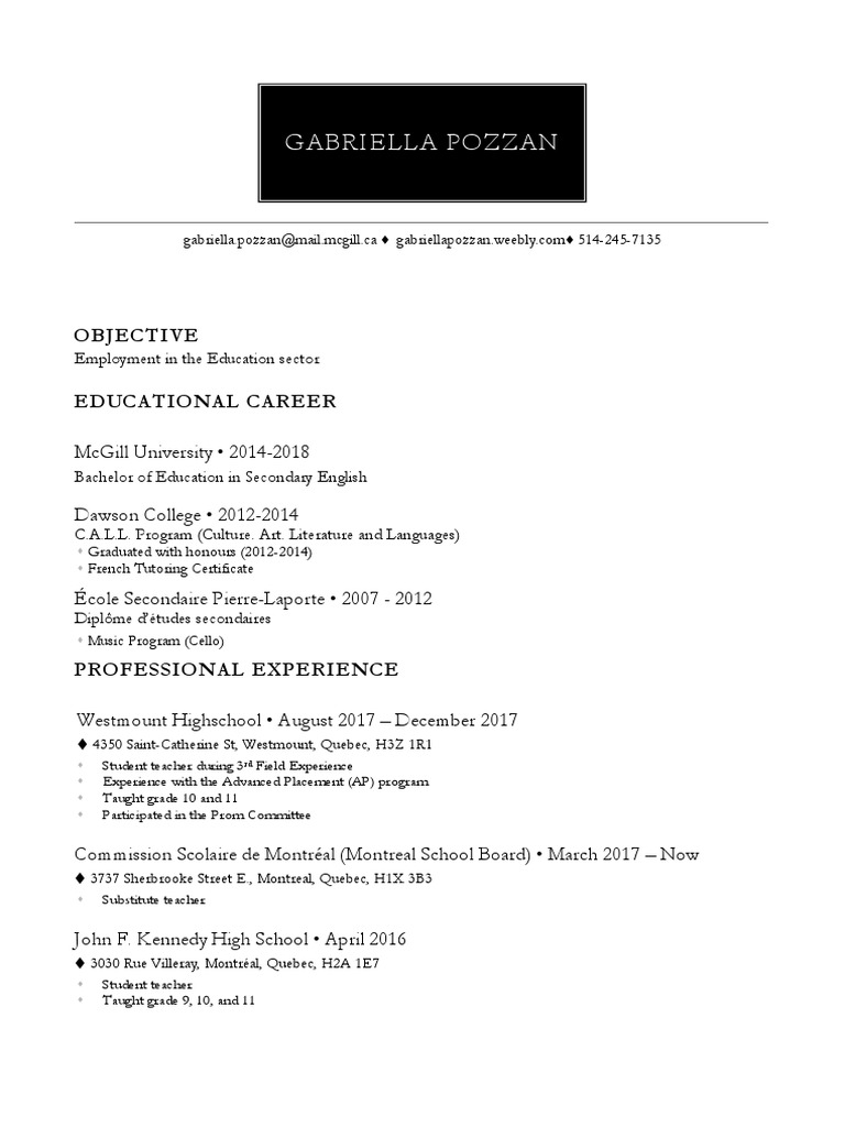 Gabriella Pozzan CV - English Version | PDF