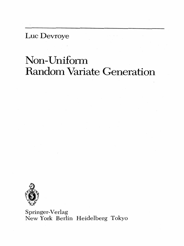 Devroye Non Uniform Random Variate Generation PDF | Download Free PDF | Probability Distribution ...