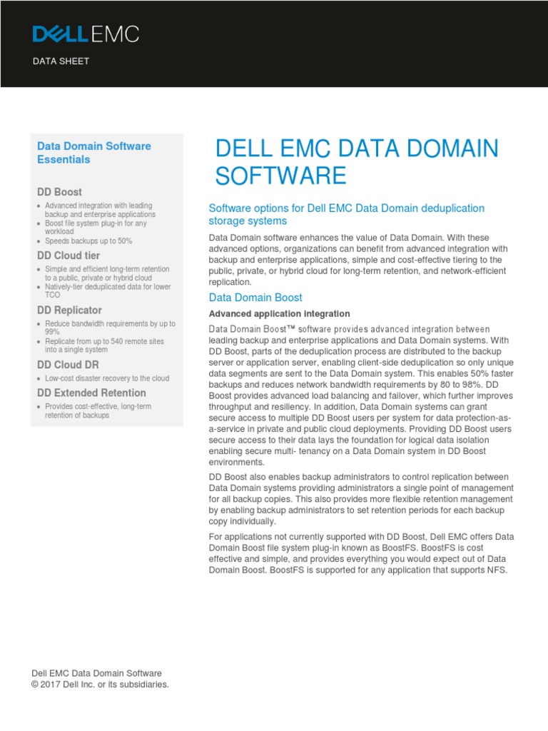 Dell EMC Data Domain DD3300 Data Protection PDF | PDF | Cloud Computing | Backup