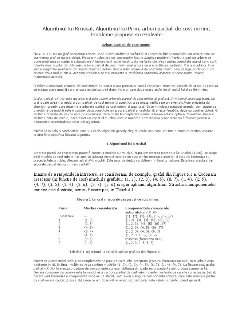 Algoritmul Lui Kruskal | PDF